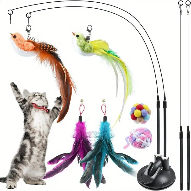 Interactive Cat Teaser Toy with Wands