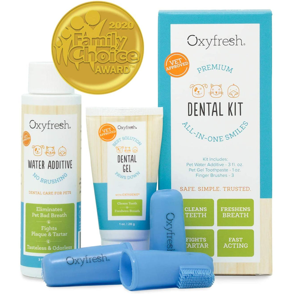 Oxyfresh Premium Dental Kit – Water Additive, Dental Gel & Finger Brus